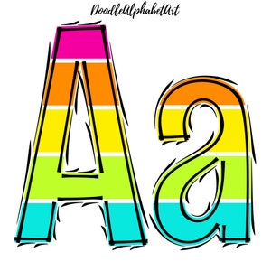 Bright Summer Vibes Letters PNG, Doodle Alphabet PNG Bundle, Digital ...