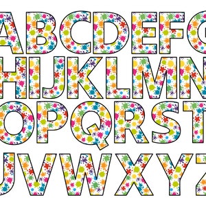 Paint Splatter Doodle Alphabet PNG Bundle: Hand Drawn Letters Digital ...