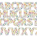 Paint Splatter Doodle Alphabet PNG Bundle: Hand Drawn Letters Digital ...