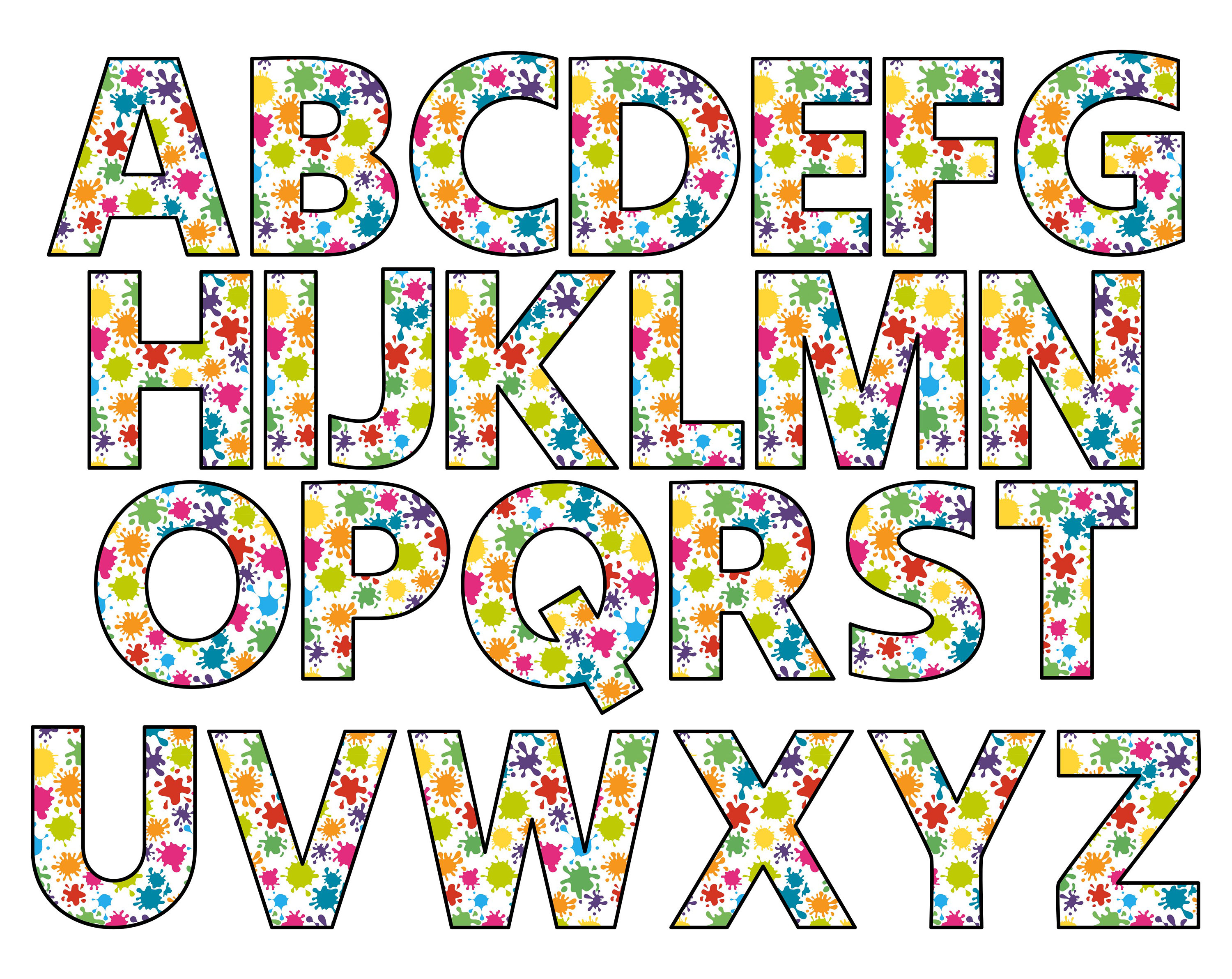 Paint Splatter Doodle Alphabet PNG Bundle: Hand Drawn Letters Digital ...