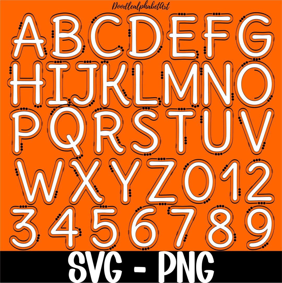 Fillable Blank Lines Dots & Scribble Alphabets Doodle SVG PNG, Letters ...