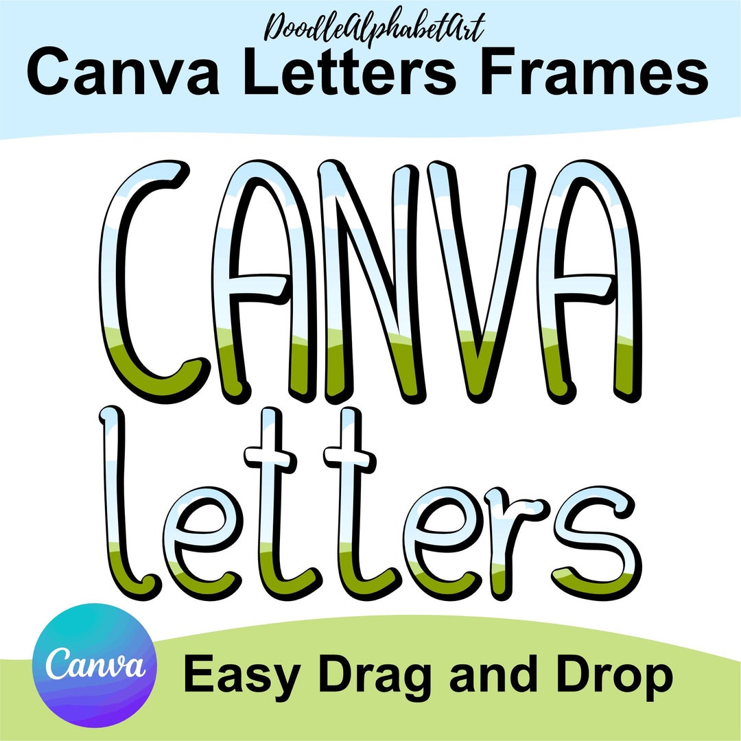 Canva Frame Letters Little Cute Handwritten Font Doodle - Etsy