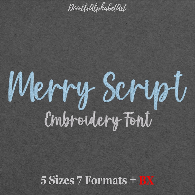 Merry Script Embroidery Font: Satin Cursive Design (BX, PES + 7 Formats ...