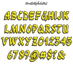 3D Inflated Letters PNG Bundle, Bright Color Palette, 5 Alpha Sets ...