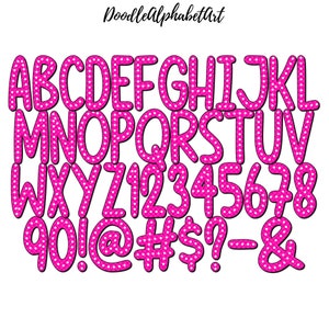 Bright Checkered Dot Alphabet PNG Bundle, Bright Colors, 5 Alpha Sets ...