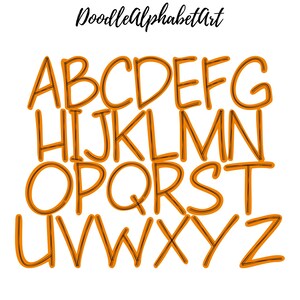 Scribble Doodle Alphabet Letters PNG, Organic Handwriting Comic Font ...