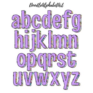 Easter-themed Doodle Alphabet PNG Bundle With Colorful Egg Palette – 5 ...