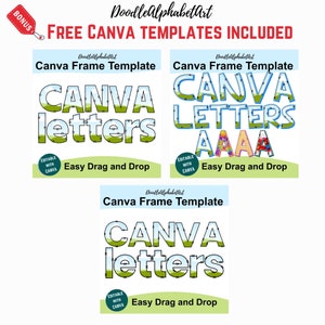 Canva Frames Centerline Doodle Alphabet, Separated Page Canva Template ...