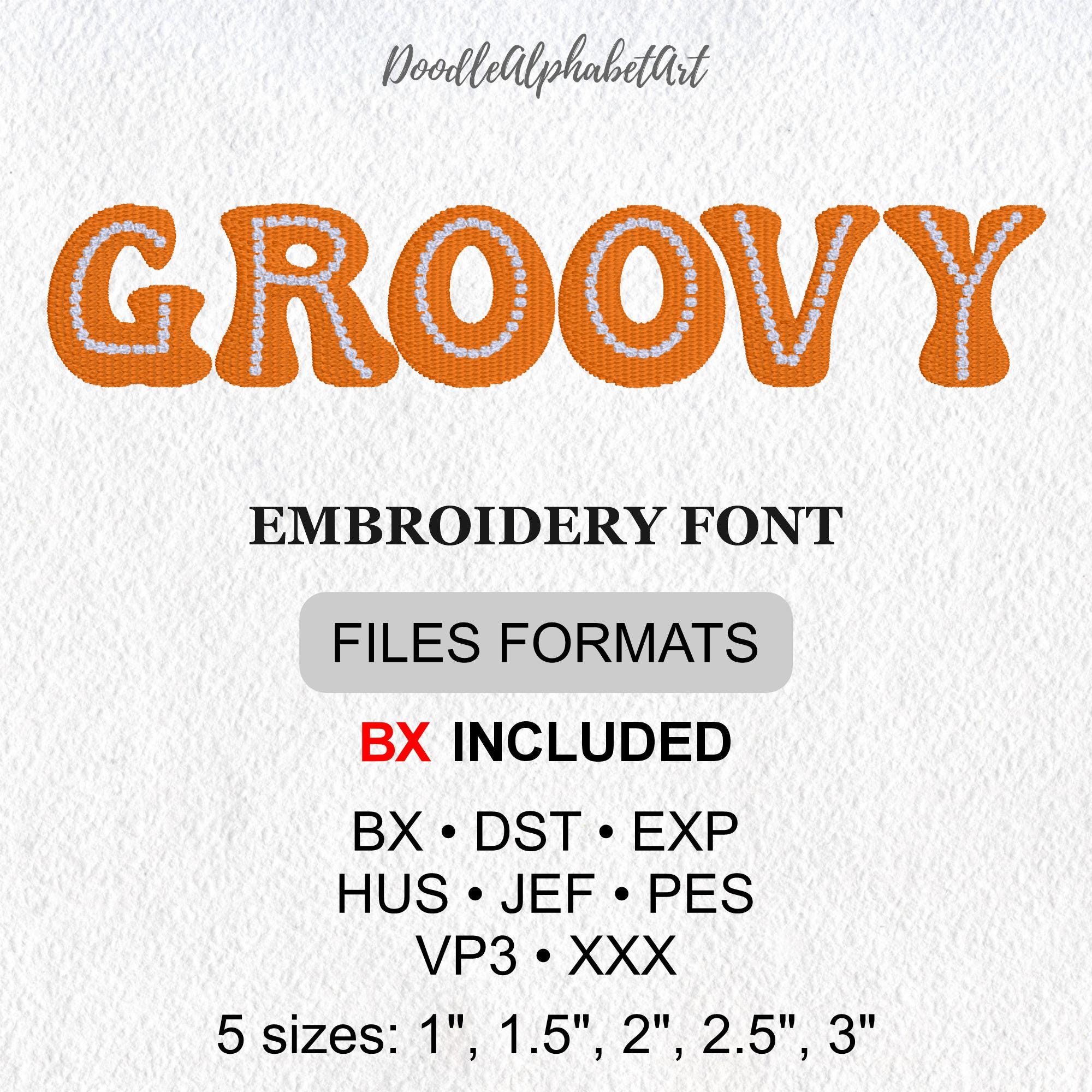 Groovy Dots Embroidery Font: Retro Satin Stitch (BX File) - Etsy