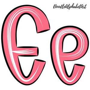 Doodle Alphabet PNG Bundle: White Brush Stroke Letters (digital ...