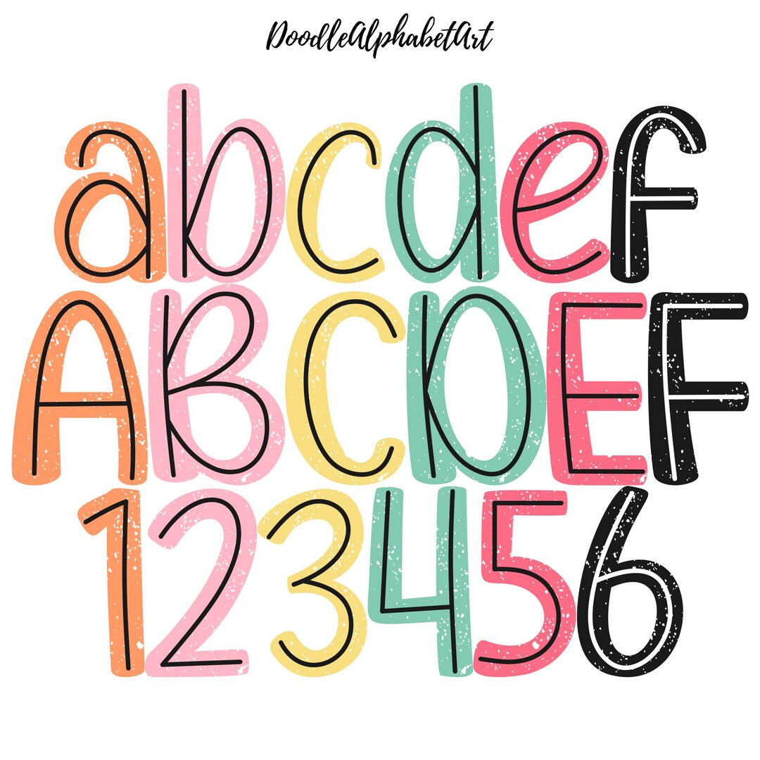 Grunge Alphabet PNG Bundle: Teacher Color Palette (digital Download) - Etsy