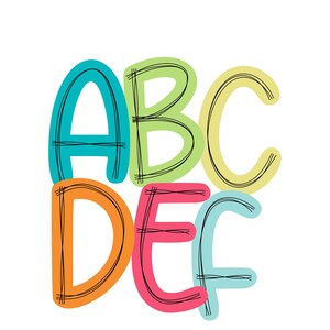 Scribble Letters PNG, Tropical Summer Color Scheme, Doodle Alphabet PNG ...