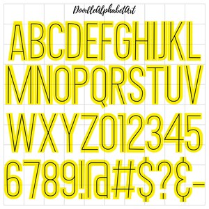 Vibrant Doodle Alphabet PNG Bundle: Bright Color Letters (digital ...