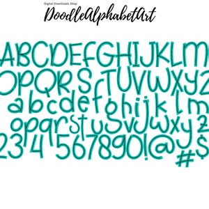 Scribble Comic Fonts Alphabet PNG, Bright Color Palette, Doodle ...