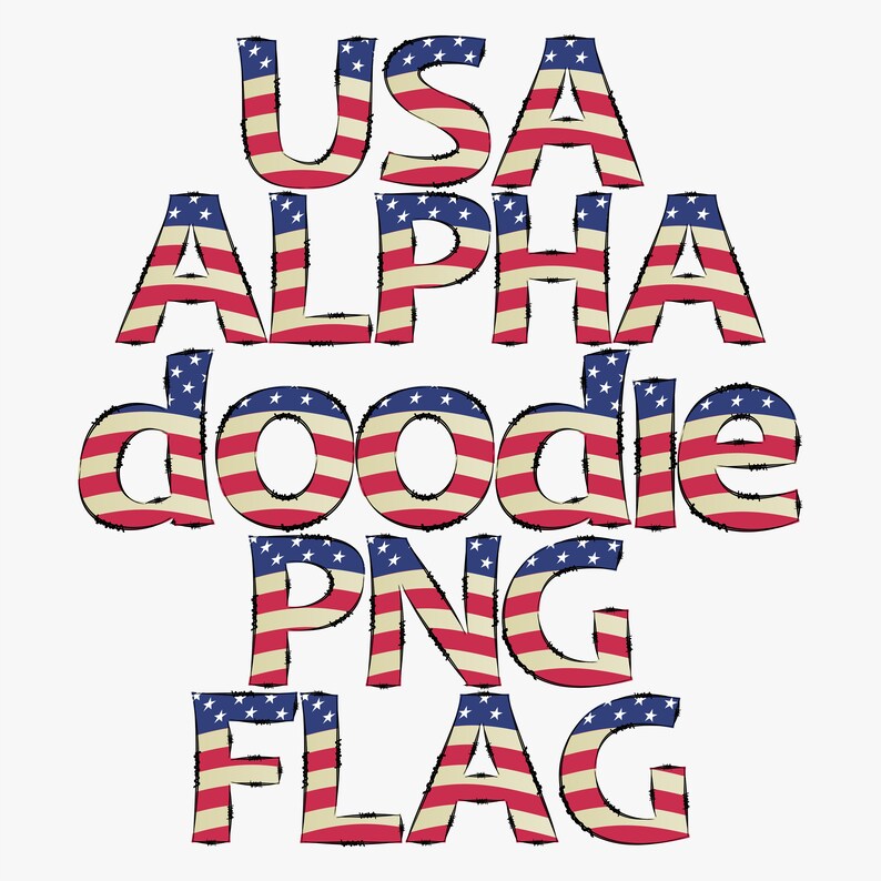 USA Alphabet Digital Letters PNG Patriotic Bundle American - Etsy