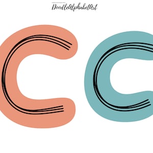 Boho Scribble Letters PNG, 5 Alphabet Set, Boho Doodle Alphabet PNG ...