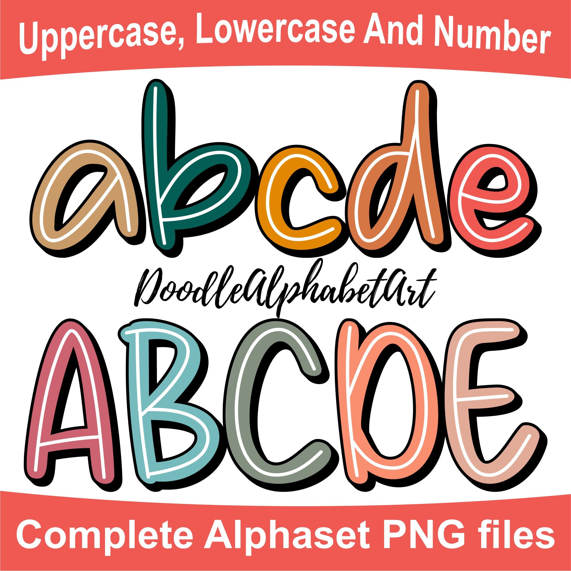 Retro Boho Handwriting Alphabet Bundle 10 Alpha Set White - Etsy