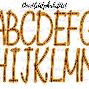 Handwriting Chain Letters PNG in 10 Colors, Hand-drawn Boho Scribble ...