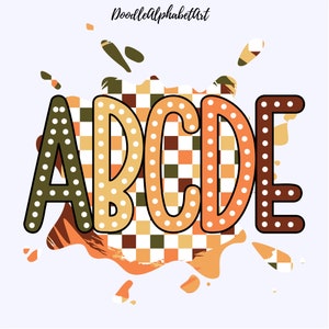 Fall Colors Dots Alphabet PNG Bundle: Artistic Backgrounds (digital ...