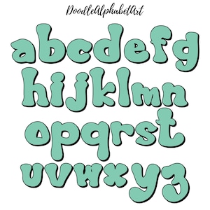 Retro Groovy Font PNG Bundle, 5 Alpha Sets in Teacher Color Palette ...