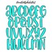 White Double Line Doodle Letters PNG Bundle, Black Double Outline ...