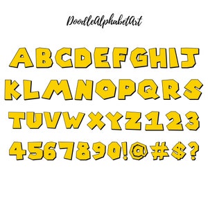 Kids Alphabets PNG Bundle, Colorful Letters A-Z, Numbers, Blue, Green ...