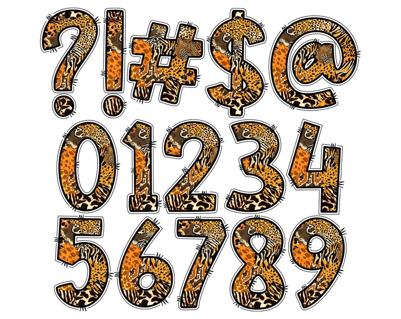 Wild Animal Digital Alphabet Letters PNG Hand Drawn Digital - Etsy