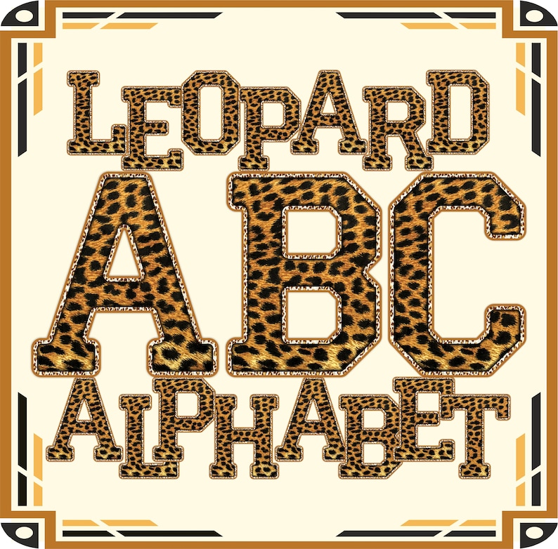 Leopard Alphabet Letters Sublimation PNG Leopard Letters - Etsy