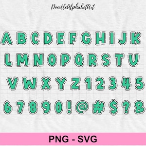 Doodle Alphabet PNG SVG Bundle: Lines and Dots Customizable Letters ...