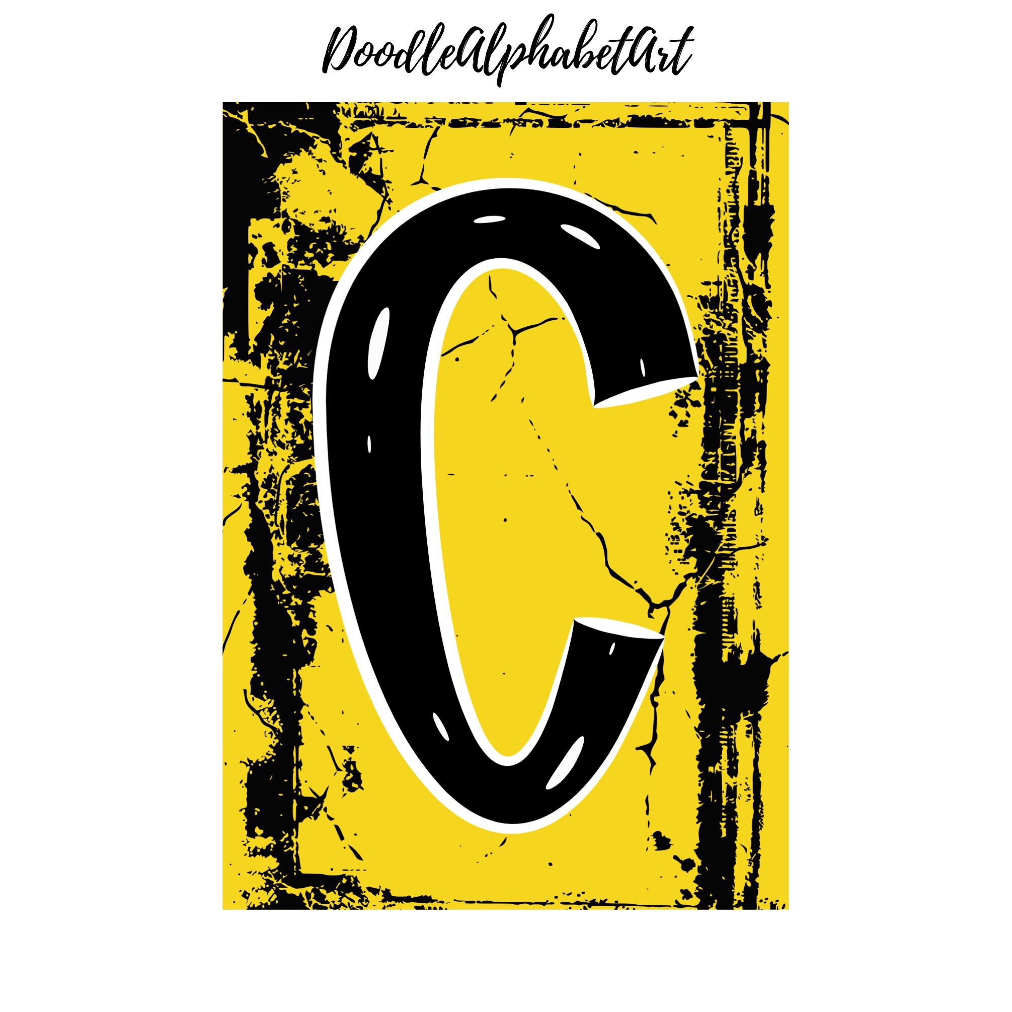 Grunge Block Alphabet PNG: Distressed Font, Bright Color (digital ...