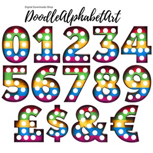Rainbow Marquee Letters PNG. Boho Rainbow Marquee Digital Alphabet ...