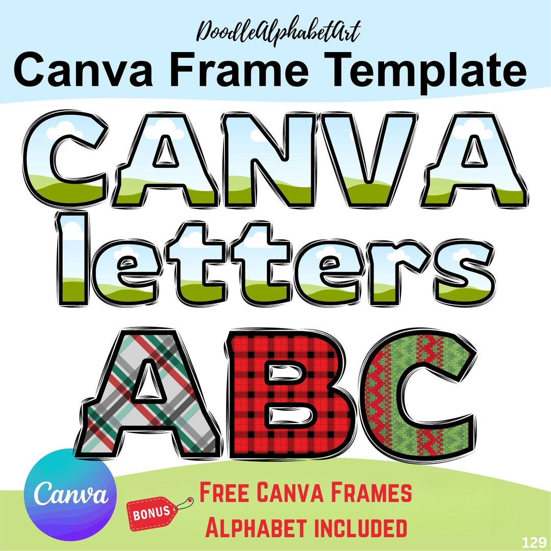 Editable Canva Frames With Brush Stroke Underline Doodle Alphabet ...