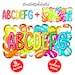 Colorful Backgrounds & Bright Funky Alphabet PNG, 5 Alpha Sets, 76 ...