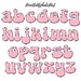 Groovy Faux Stitch Embroidery Font: Teacher PNG Alphabet (digital ...