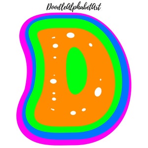 Funky Colorful Retro Groovy Alphabet PNG Bundle, Bright Color, 5 Alpha ...