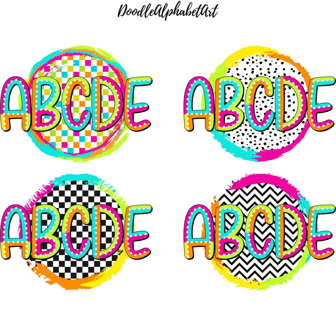 Polka Dot Alphabet PNG Bundle: Funky Font & Dalmatian Backgrounds ...