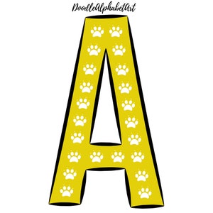 Cat Paw Letters PNG Bundle, Dark and Vibrant Color, 5 Alpha Sets, Cat ...