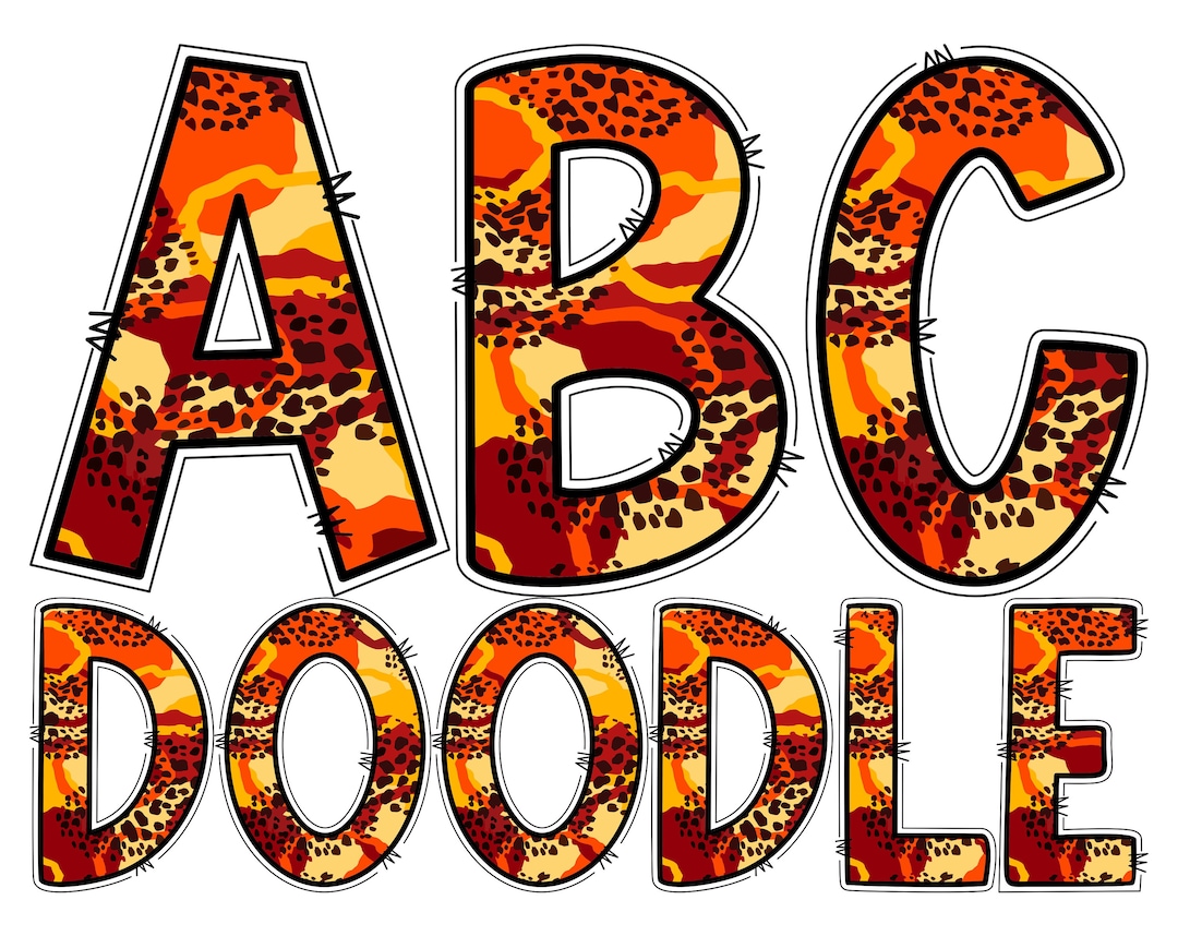 Tribal Ethnic Seamless Digital Alphabet Letters PNG With Animal Print ...