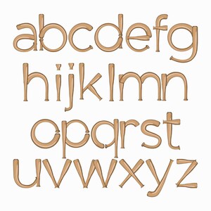 Wooden Baseball Bat Digital Doodle Alphabet Letters, Numbers & Symbols ...