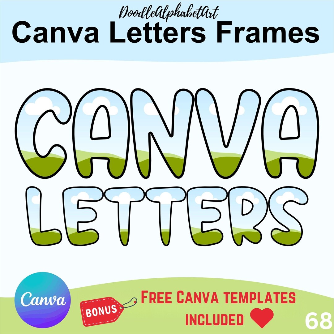 Bubble Letters Canva Frames, Bubbly Font Alphabet, Easy Drag and Drop ...