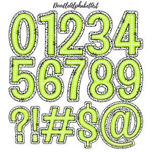 Bright Dots Alphabet Doodle PNG Bundle, Dalmatian Spots Background ...