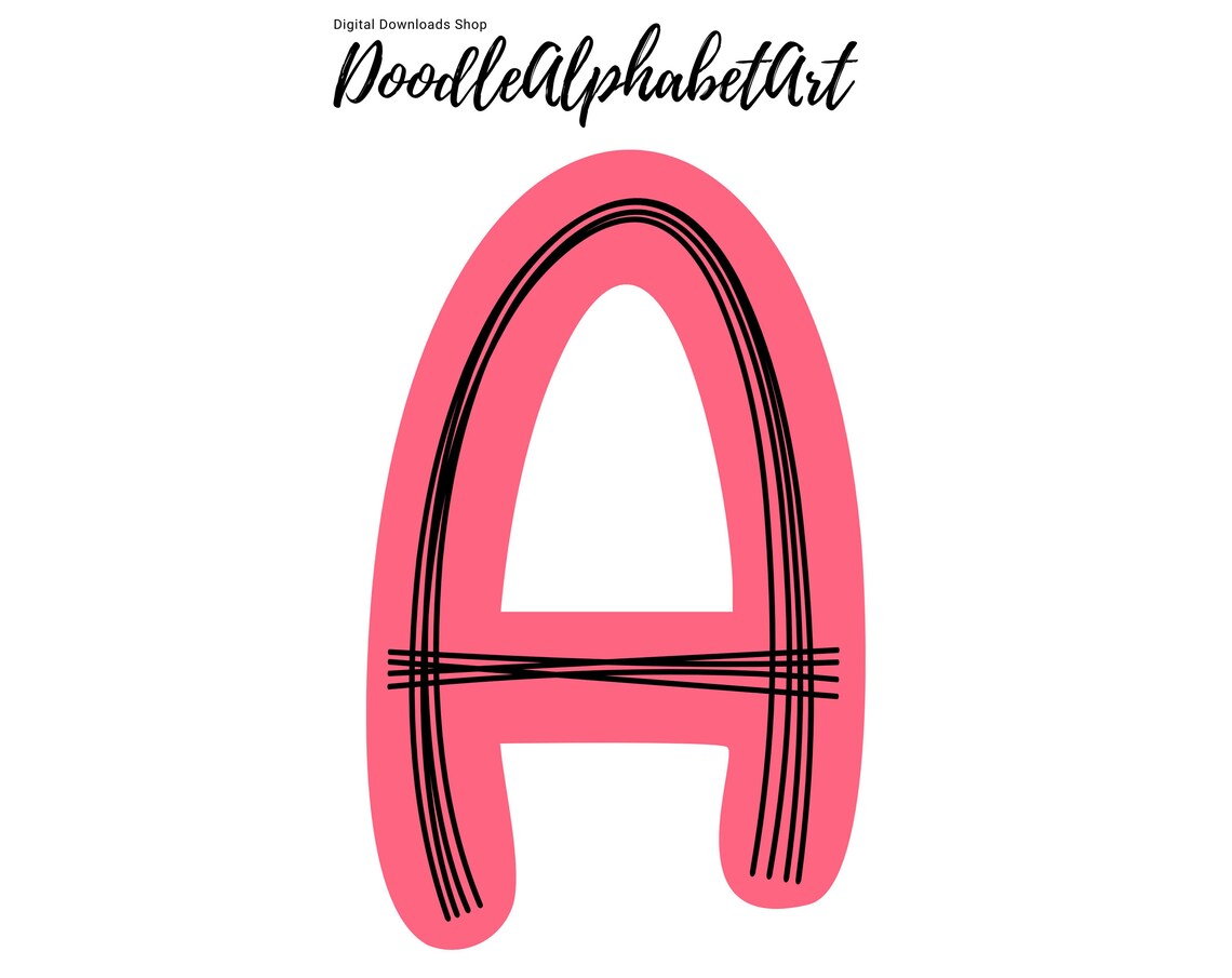 Scribble Letters PNG in 5 Color Palettes for Spring Doodle - Etsy