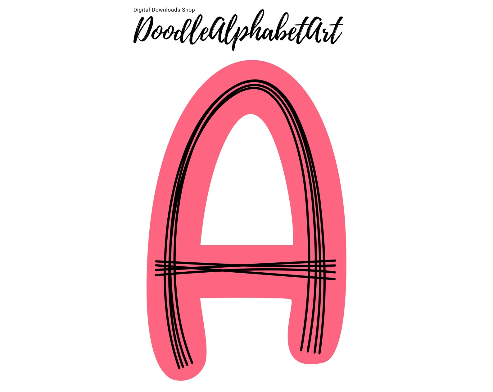 Scribble Letters PNG in 5 Color Palettes for Spring Doodle - Etsy