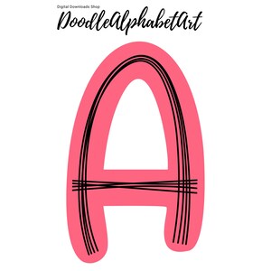 Scribble Letters PNG in 5 Color Palettes for Spring, Doodle Alphabet ...