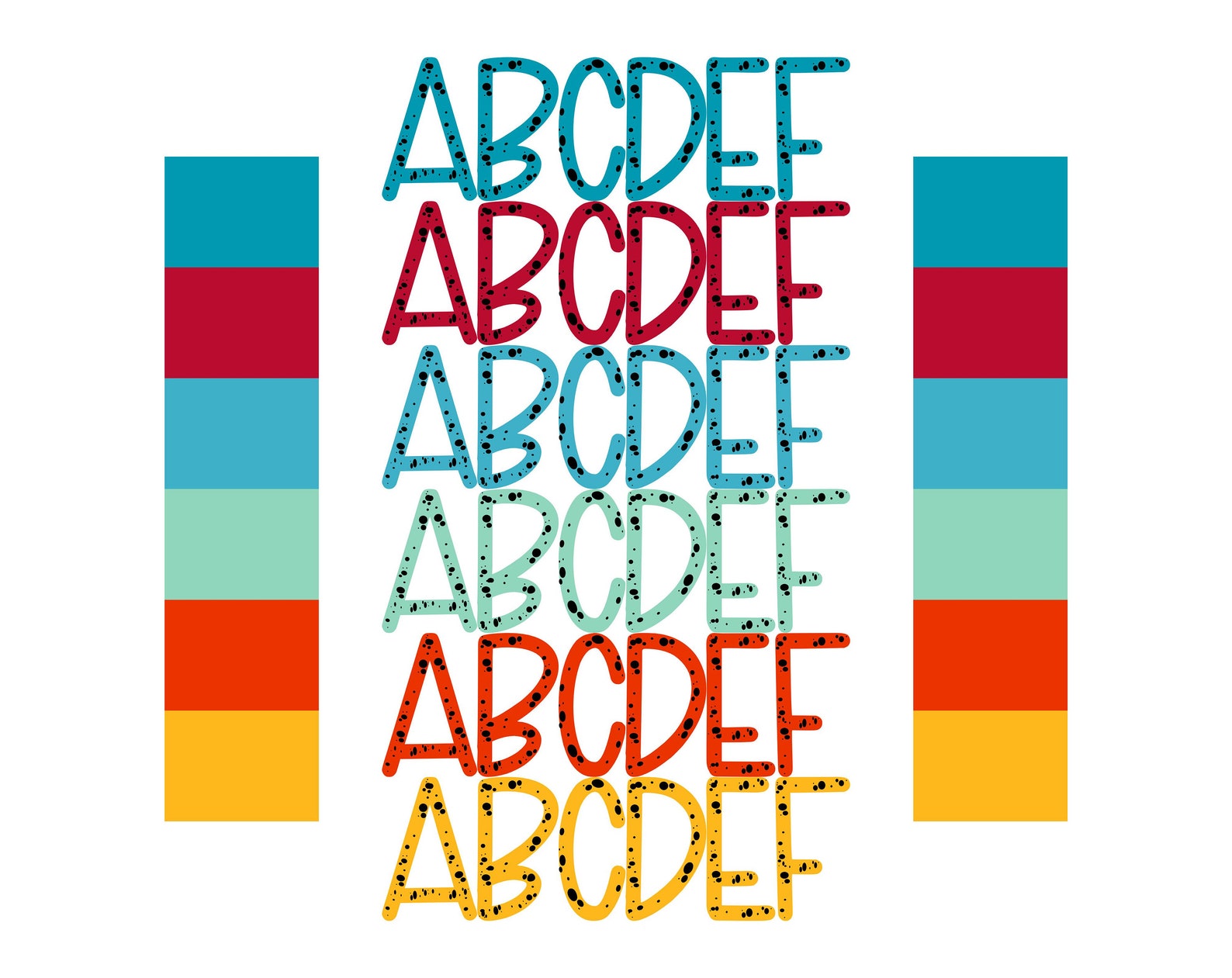 Bubbles Retro Letters PNG Hand Drawn Doodle Alphabet PNG - Etsy