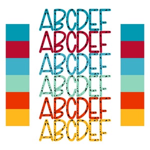 Bubbles Retro Letters PNG, Hand Drawn Doodle Alphabet PNG Bundle With ...