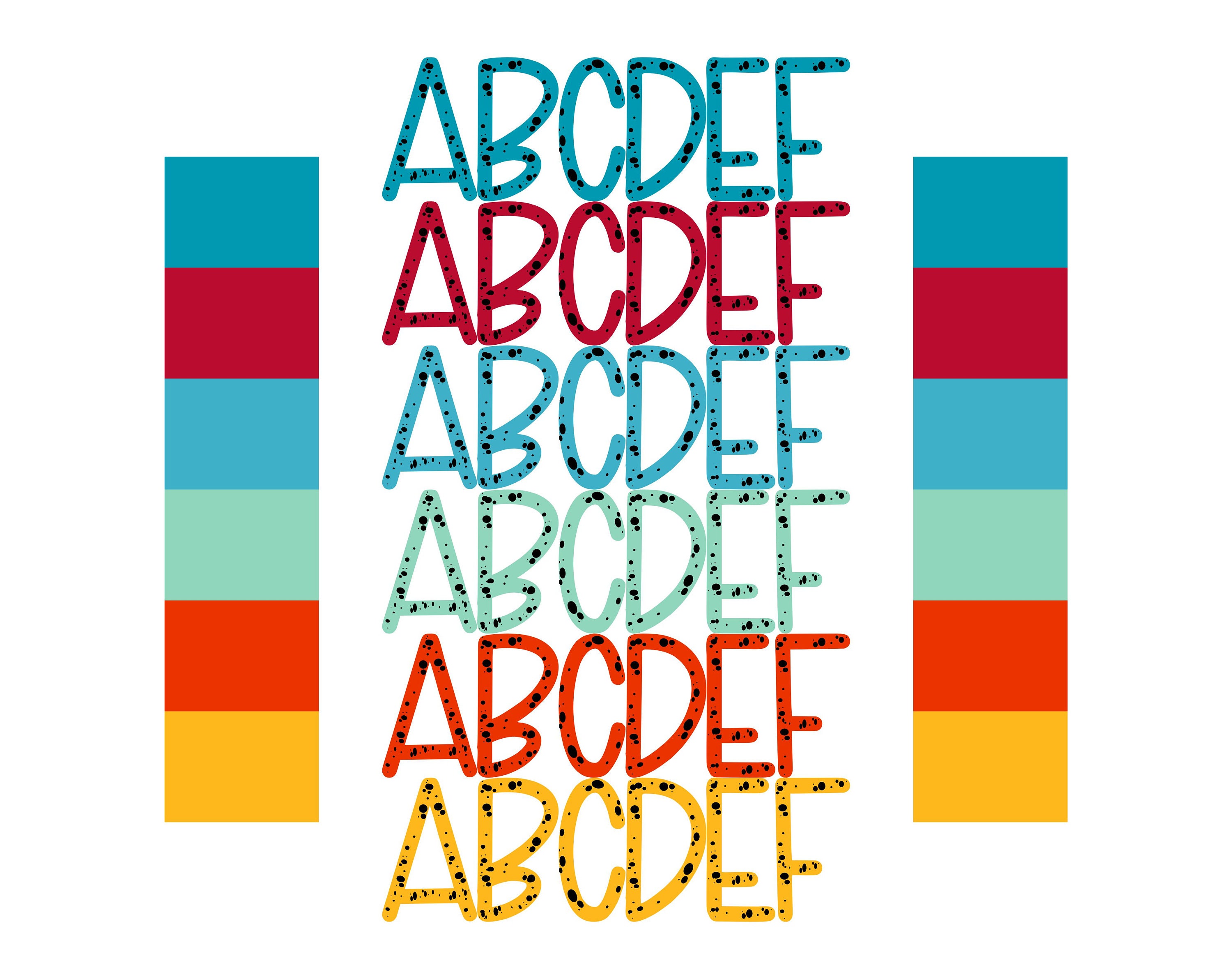 Bubbles Retro Letters PNG Hand Drawn Doodle Alphabet PNG - Etsy