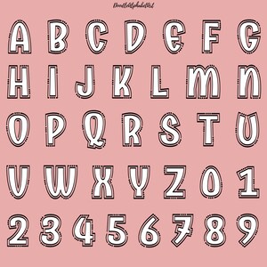 Blank & Transparent Background Alphabet Doodle SVG, Lines and Dots ...
