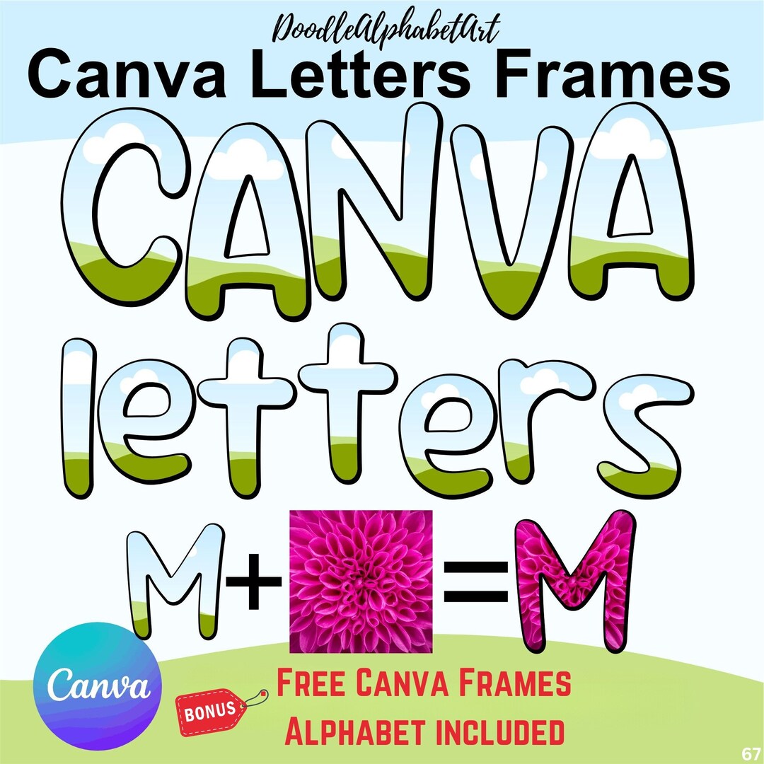 Canva Frames Letters, Handwritten Playful Font Alphabet, Easy Drag and ...