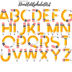 School Teacher Alphabet Letters PNG, Back to School PNG, 5 Styles of ...